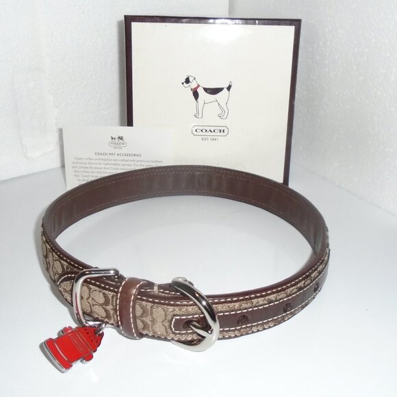 Coach | Dog | New Vintage Y2k Coach Brown Leather Brown Jacquard ...